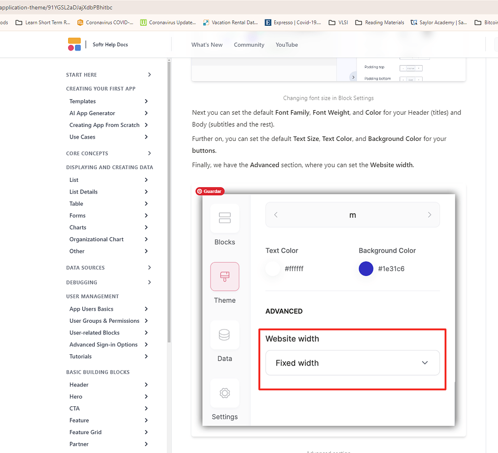 Theme Website Width disappeared - Bug Reports - Softr Community