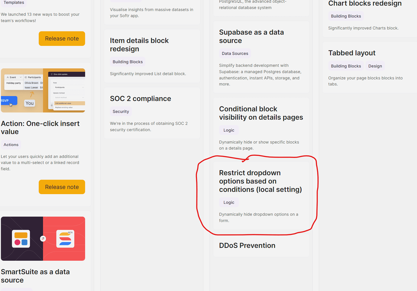Action Button DropDown field conditional filtering - Feature Requests - Softr Community