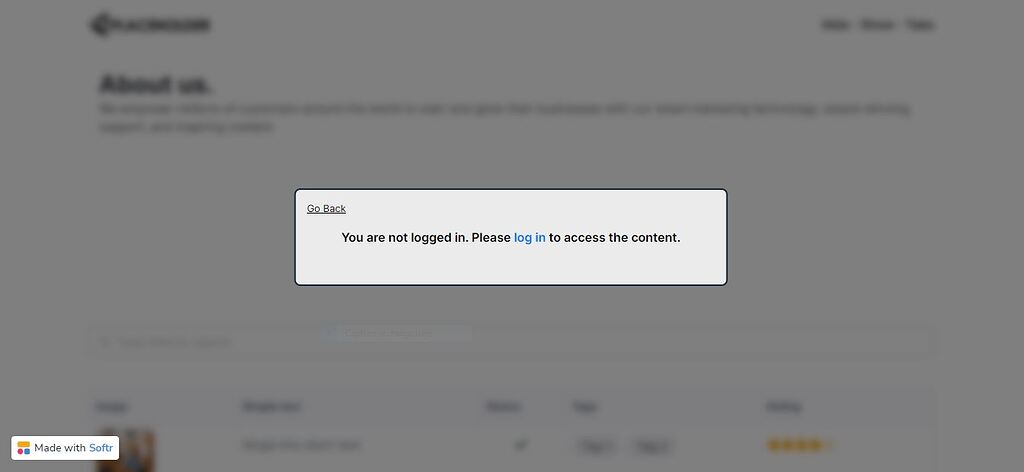 Do you want to force your users to log in but with a nice UX using blur effect and an alert box ...