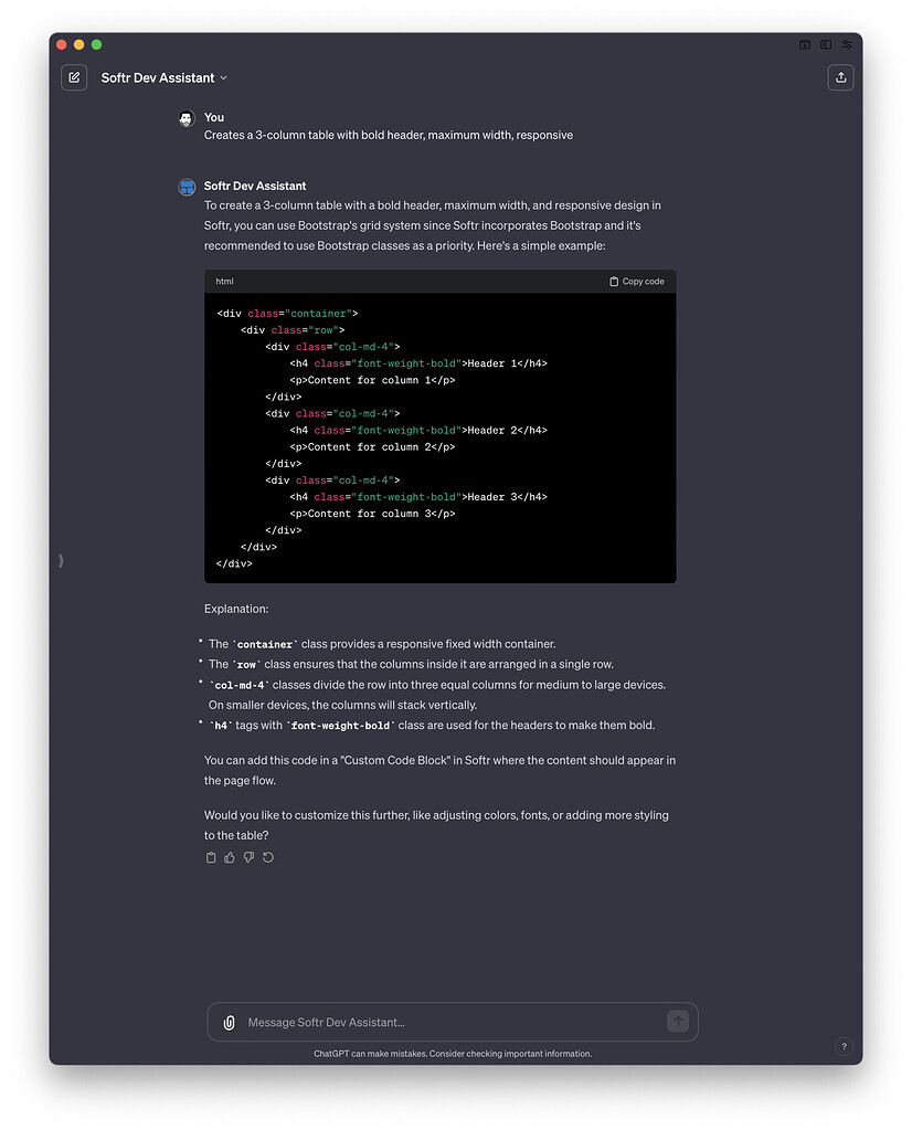 A Free Gpts To Help Writing Custom Code Css Html Js Jquery Guides And Help Docs Softr
