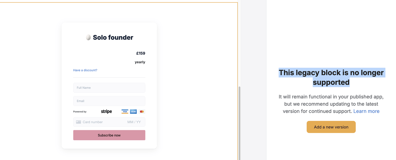 Has the simple stripe checkout block be discontinued? - Ask the community - Softr Community