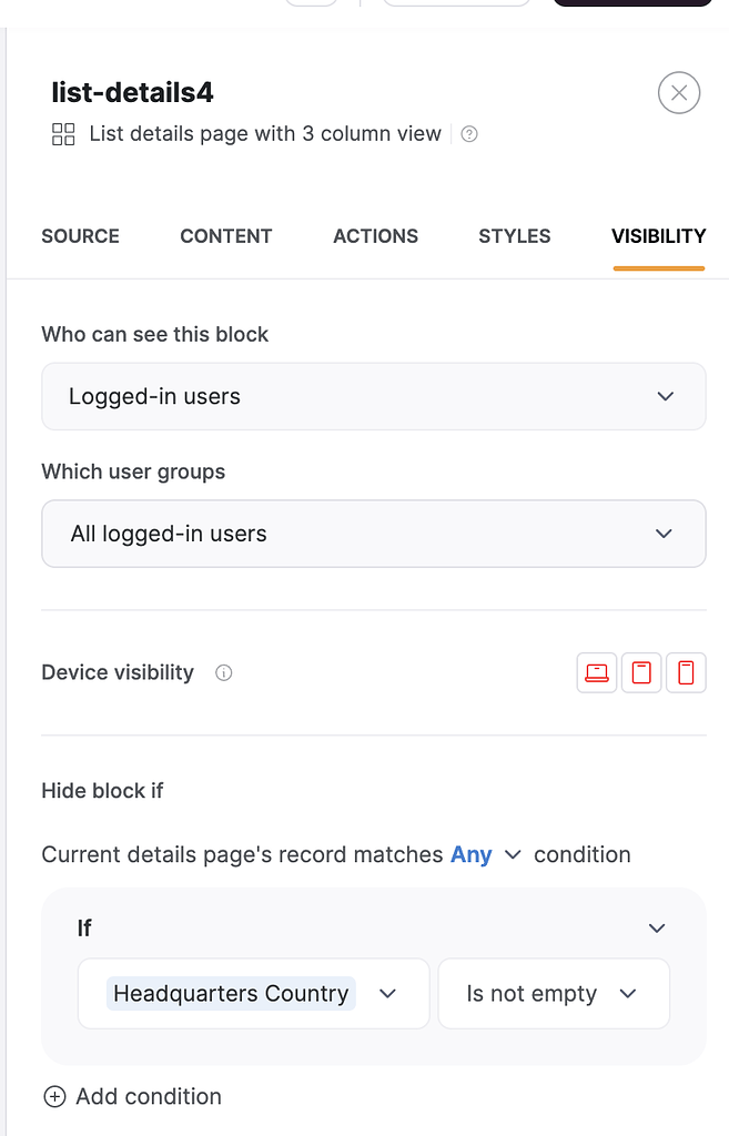 Block Visilibity Conditions Not Working - Ask the community - Softr Community