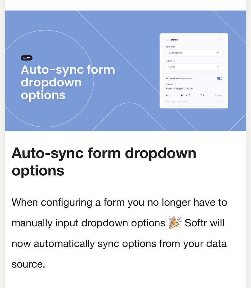 Auto-sync list details dropdown options - Feature Requests - Softr Community