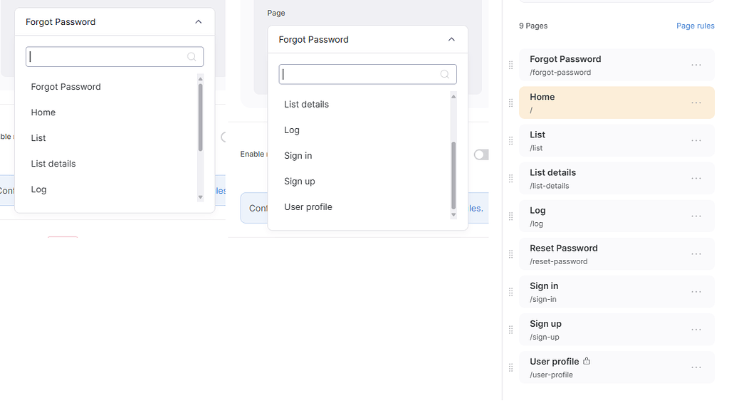Page missing from action list - Ask the community - Softr Community