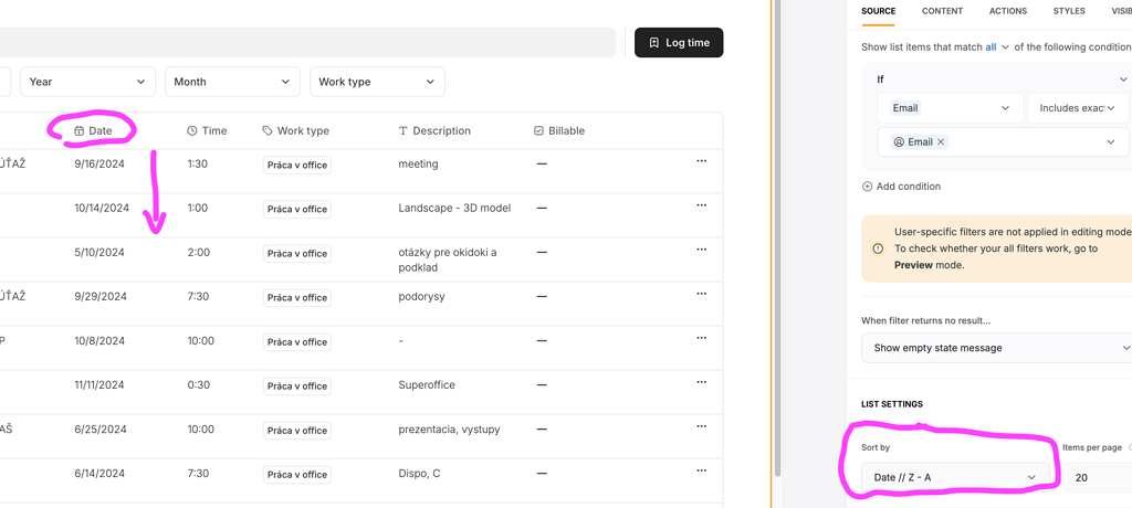 Sort in Table block BETA - Bug Reports - Softr Community