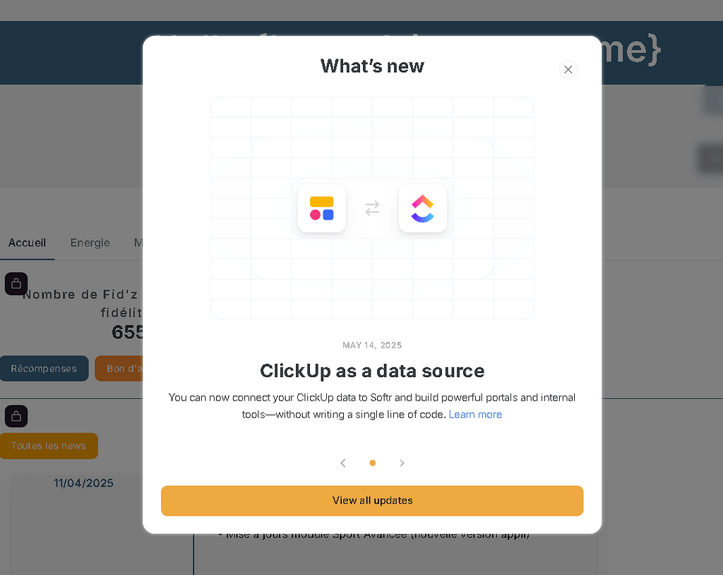 How to Build a Custom 'What's New' Popup - Same style softr shows in studio - Ask the community ...