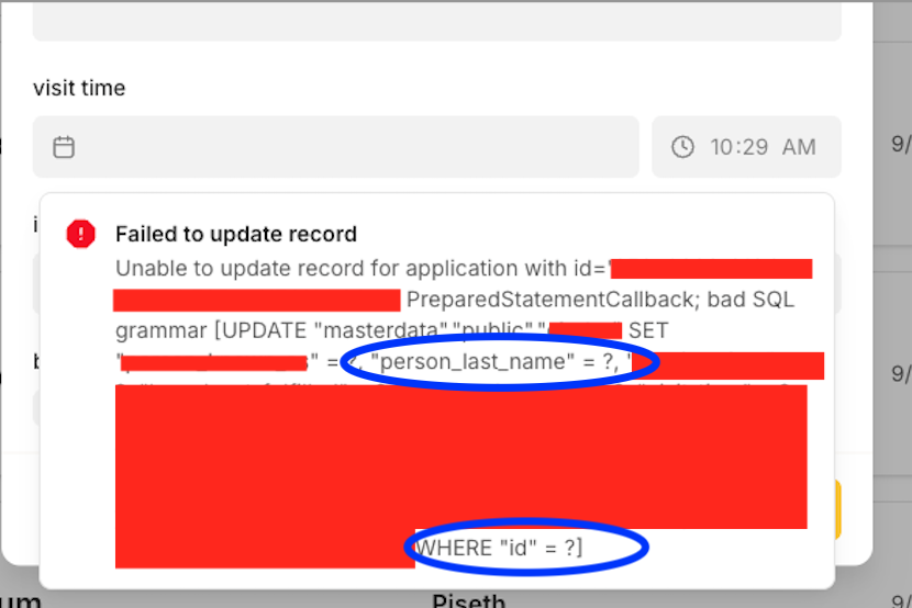 Edit Record and Add Record Failing on Bad SQL Grammar - Bug Reports ...